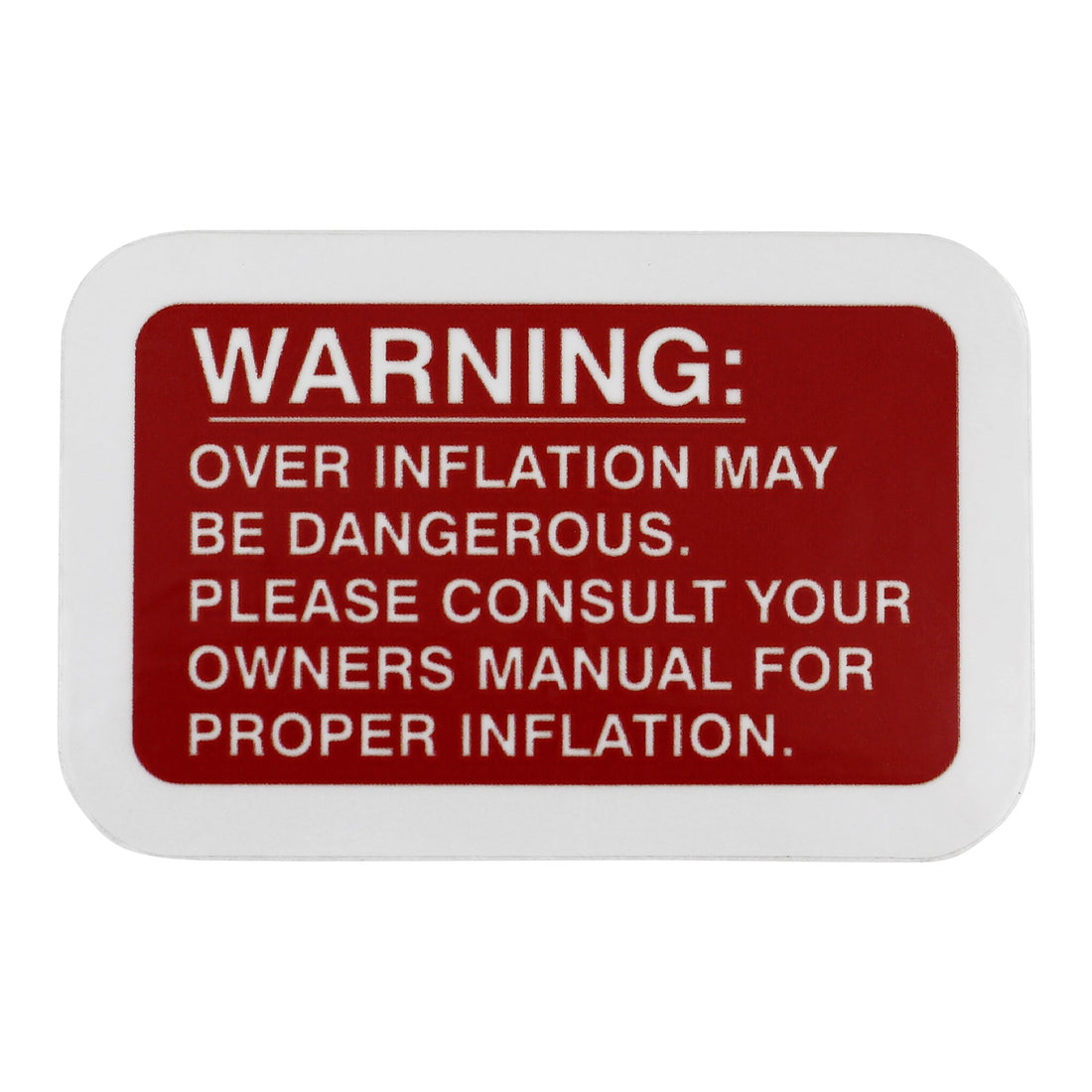Over Inflation Warning Decal – Air King of America, Inc.
